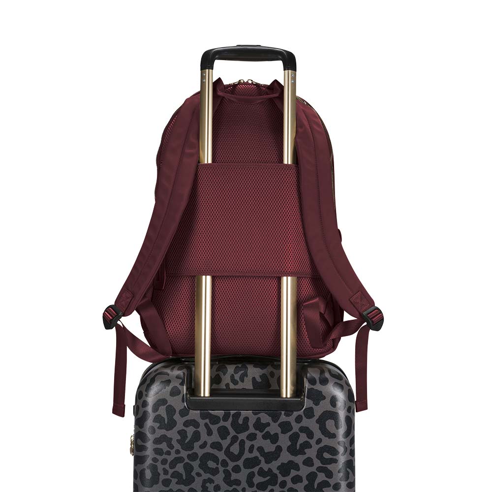 Laptoprugzak dames nylon 15.6 inch - aubergine - MŌSZ Maren